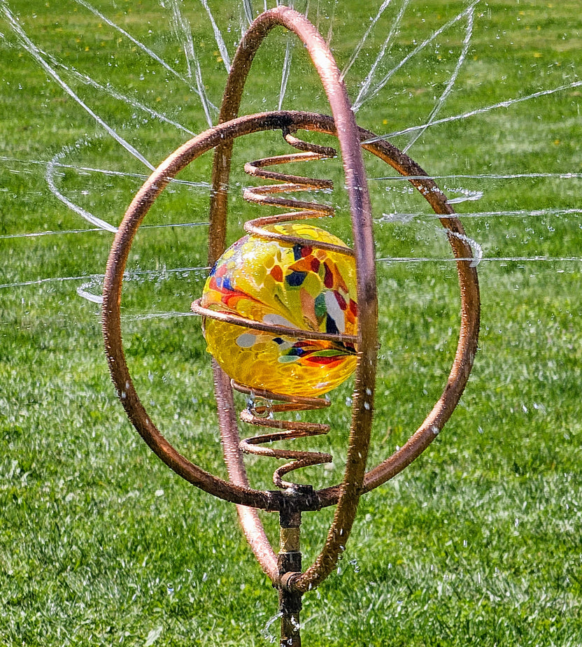 Spinning Copper Hoop Garden Sprinklers: Mesmerizing & Colorful – Hoppy ...