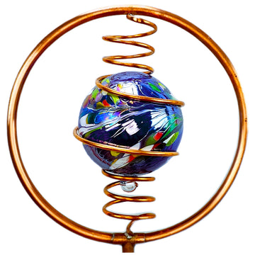 Spinning Copper Sprinklers with Colorful Blown Glass – Hoppy's Garden Art