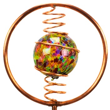 Spinning Copper Sprinklers with Colorful Blown Glass – Hoppy's Garden Art