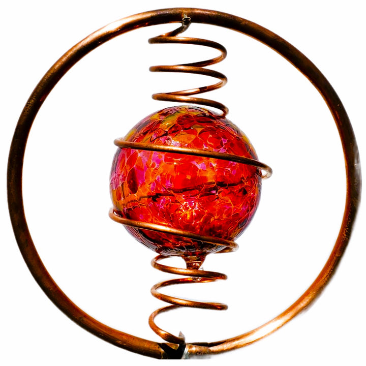 Spinning Copper Sprinklers with Colorful Blown Glass – Hoppy's Garden Art