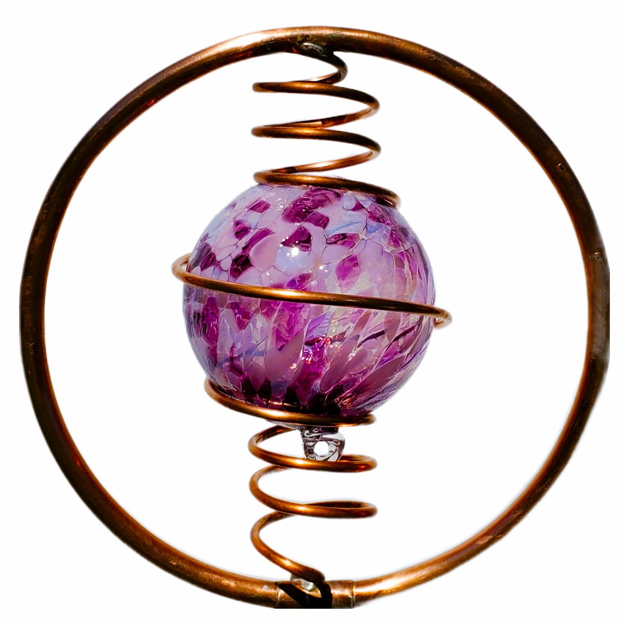Pink/Purple/White Glass Ball – Hoppy's Garden Art