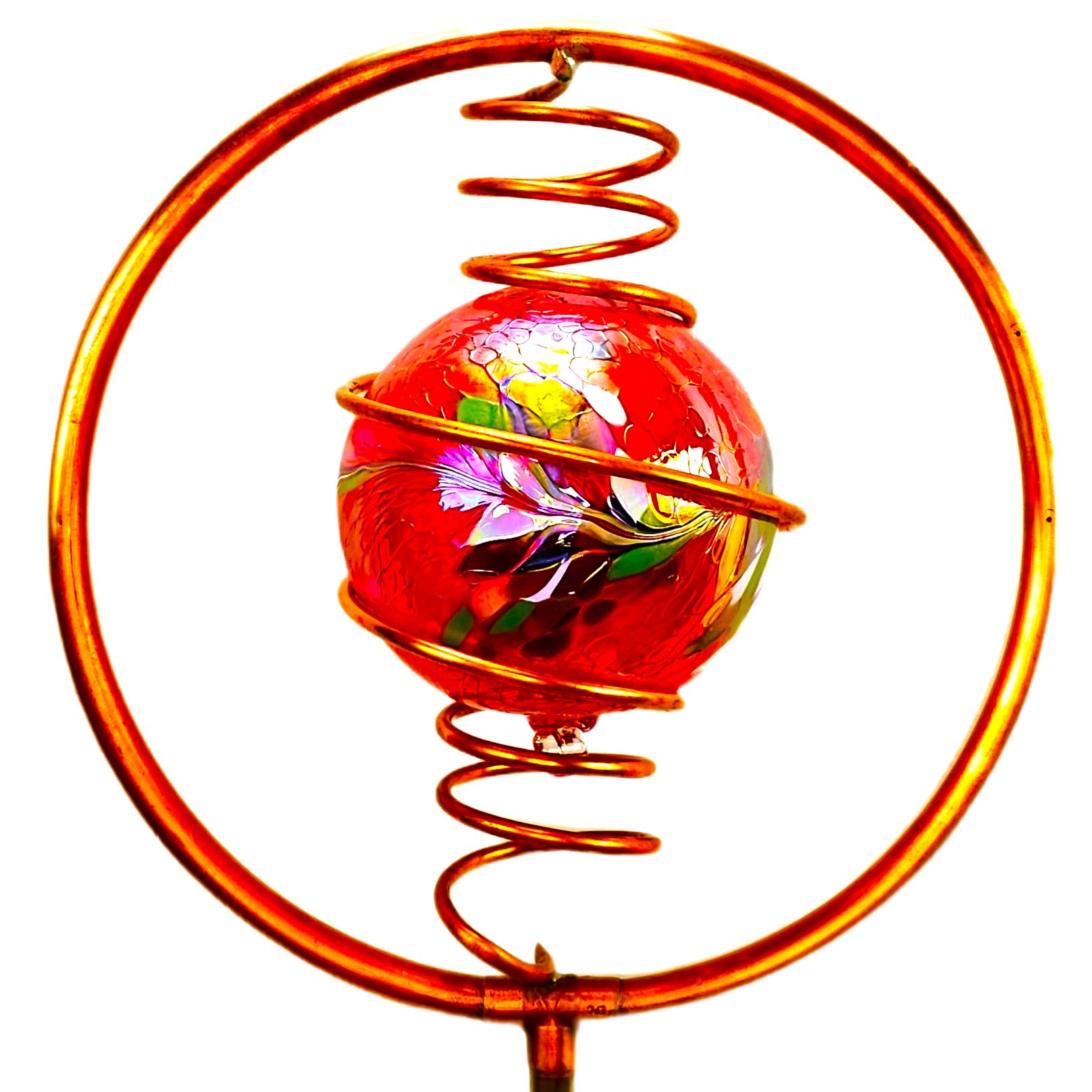 Red Circus Glass Ball – Hoppy's Garden Art